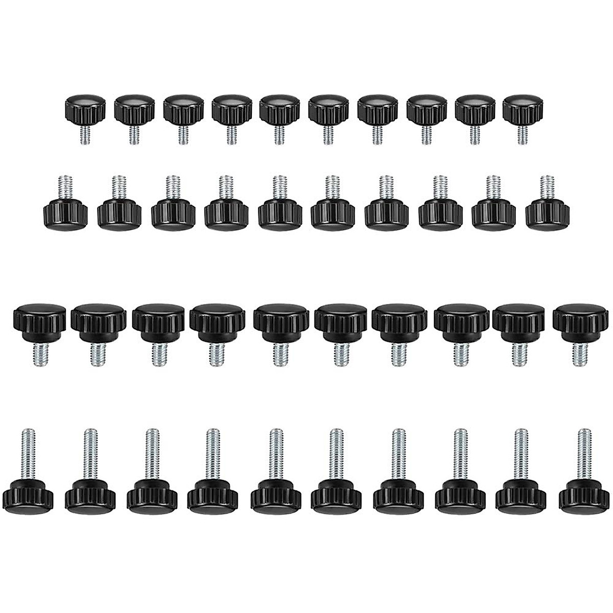 Lependor M4x12 M5x12 M6x12 M6x20 Threaded Knurled Thumbscrew Grip Knobs Thumb Screw for Machinery Latche (M4 M5 M6 Threaded Knurled Thumbscrew)