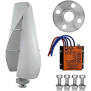 Vertical Wind Turbine Generator 12V 400W Portable Wind Power Turbine Maglev Generator 2 Ring Blades with Charge Controller