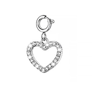 Secbolt Charms for Women's Bracelets, Heart/Silver
