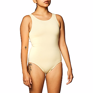 Capezio High-Neck Tank Leotard - Size Medium, Butter