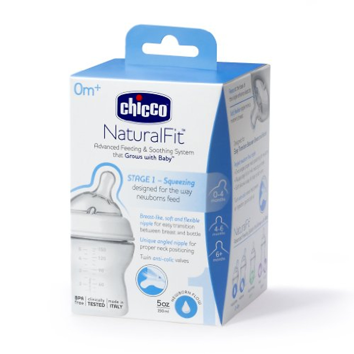 Chicco NaturalFit Bottle Newborn Flow, 0 Months Plus