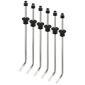 bev by BLACK+DECKER Cocktail Maker Replacement Dispenser Straws, Stainless Steel, Dishwasher Safe, 6 Pack (BEST106​)