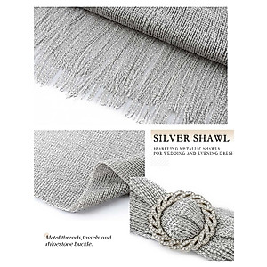 GORAIS Women Shawls and Wraps for Evening Dresses Wedding Scarf Formal Shrug with Rhinestone Buckle for Bride and Bridesmaids