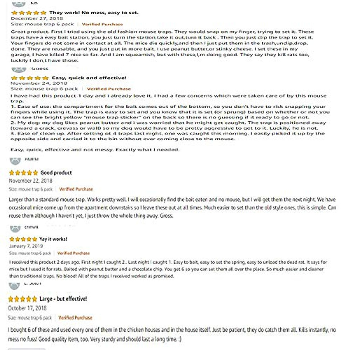 ABC Humane Mouse Traps That Work Indoor Plastic Snap Mice Trap Reusable Mouse Trap Easy Set 6 Pack