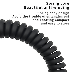 YESPURE 10 ft Guitar Cable, Black PU Spring Electric Instrument Cable,Gold Plated Straight 1/4" TS to Right Angle 1/4" TS Electric Guitar Bass Pro Audio Cable - 10 Ft