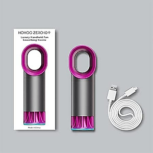 ZERO10 HOHOO Portable Bladeless Fan, USB Rechargeable, 3 Speeds | Gray