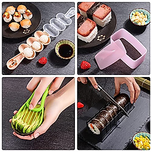 FUNGYAND Sushi Making Kit, 27 Pcs Pro Sushi Kit Includes Bazooka Roller, Cutting Mold, Bamboo Mats, Musubi Maker, Nigiri Mold, Sushi Knife, Chopsticks, Sauce Dishes, & More All-in-One DIY Sushi Gift