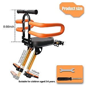 OUSEXI Child Bike Seat, Kids Bike Seat for Adult Bike,Retractable Baby Bike Seat Front Mounted, Toddler Bike Seat for Children 2~6 Years