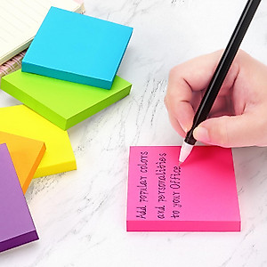 Sticky Notes 3x3 Pop Up Self-Stick Notes Pads with 6 Bright Colors, Easy to Post for Office, Shool, Home, 6 Pads/Pack, 100 Sheets/Pad(Pop Up)