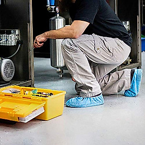 squish Shoe Covers Disposable Non Slip, 100 Pack (50 Pairs) Non Woven Fabric Boot Covers for Indoors Breathable Slip Resistant Durable Boot&Shoes Cover, One Size Fits All