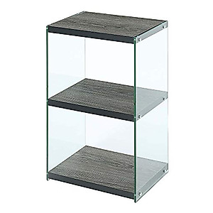 Convenience Concepts SoHo 3 Tier Tower Bookcase, Weathered Gray