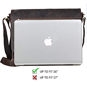 ESTALON Real Leather Messenger Bag for Men and Women - Laptop Briefcase Bag For Office,College, Adjustable Shoulder Strap Satchel