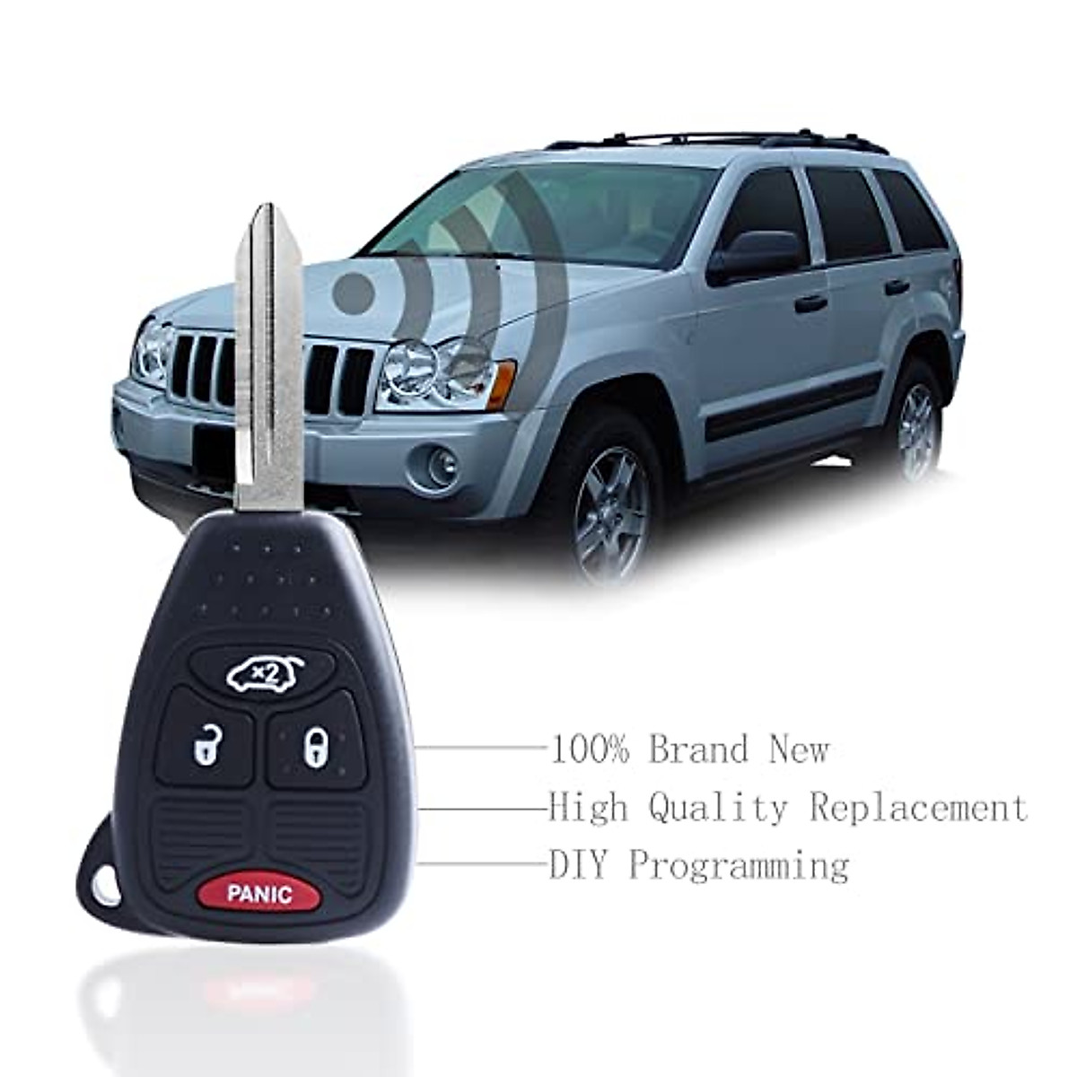 Compatible with 2008-2013 Dodge Avenger/2011-2013 Chrysler 200/2005-2007 Dodge Magnum/Charger/Chrysler 300/Grand Cherokee FCC:OHT692427AA KOBDT04A (Pack of 2)