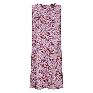 Office Dresses for Women for Work Women Plus Size Boho Casual Printed U Neck Sleeveless Tank Dress Pink