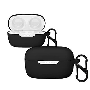kwmobile Silicone Case Compatible with JBL Live Free NC+ TWS - Case Protective Cover for Headphones - Black