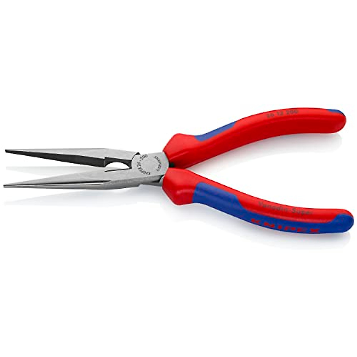 KNIPEX Tools - Long Nose Pliers With Cutter, Multi-Component (2612200), Multi-Colour, 8 inches