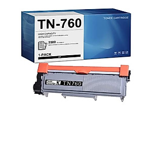 TN760 Black Toner Cartridge - Onw 1-Pack Compatible TN-760 Black Toner Replacement for Brother TN760 HL-L2390DW HL-L2395DW MFC-L2710DW MFC-L2750DW Printer, TN760 Toner