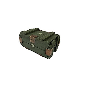 DWK Military Ammo Crate Trinket Box l Small Army Keepsake Chest 6" inches