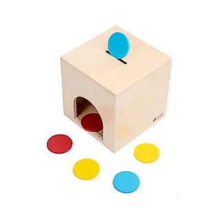 Adena Montessori 6 in 1 Play Kit Toy- 3 Nesting & Stacking Boxes, Object Permanence Drop Game, Coin Box, Carrot Harvest,Tissue Box,Sticks Matching Game for 6-12 Months 1 Year Old Toddlers 2 Year