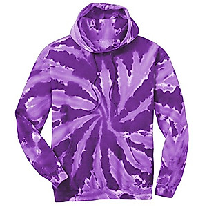 Port & Company Tie-Dye Pullover Hooded Sweatshirt M Purple