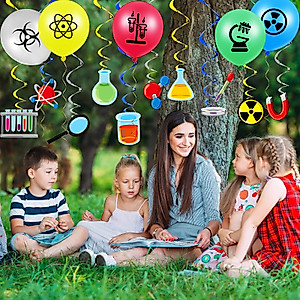 66 Pieces Science Birthday Party Decorations 42 Pieces Science Themed Balloons Math Latex Balloons 24 Pieces Science Hanging Swirls Chemistry Laboratory Streamers Decorations for Lab School Classroom