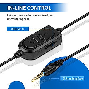 FNSHIP 3.5mm Port Wired Gaming Studying Headset for Kids Stereo bass-Isolated Headphones with mic Volume Control Compatible for PS4 PS5 New X-Box One PSP PC Laptop Tablet PC Phone,Black