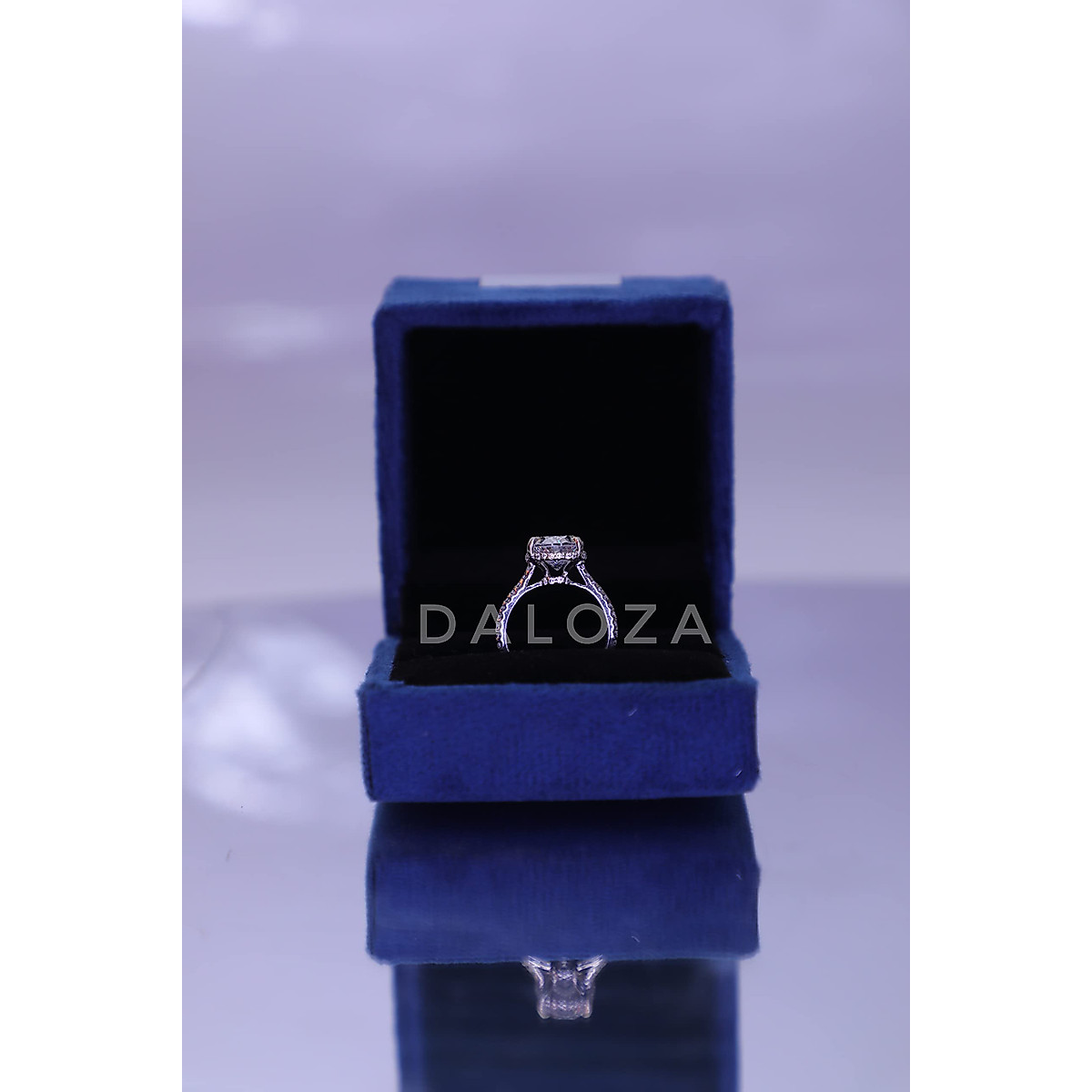 DALOZA 2.00 CT Moissanite 925 Hidden Halo Wedding Engagement Oval Cut Diamond Ring (9.5)