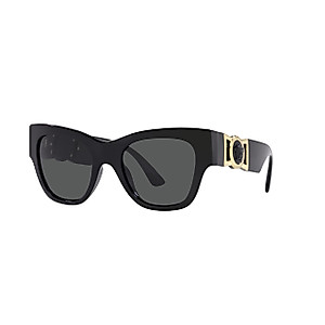 Versace Woman Sunglasses Black Frame, Dark Grey Lenses, 52MM
