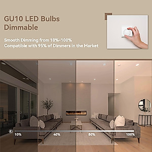 comzler GU10 LED Bulb Dimmable, 50W Halogen Equivalent GU10, 4000K Natural Daylight, GU10 Bulb Replacement for Track Lighting, MR16 GU10 Light Bulb LED 4W，120°Beam Angle 400LM 120V ETL Listed 6 Pack