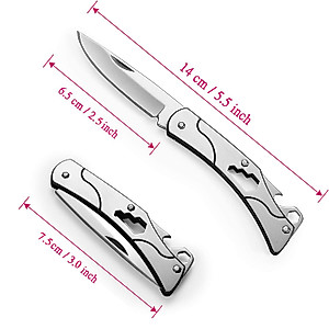 WWZJ Stainless Steel Self-Defense Folding Pocket Knife With Bottle Opener, Mini Knife(4 knives)