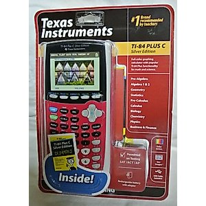 Texas Instruments TI-84 Plus C Silver Edition Graphing Calculator, Full Color Display, Includes Dummies Manual, Dark Pink