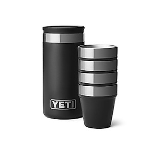 YETI Shot Glasses with Carrying Case, Set of 4, Black