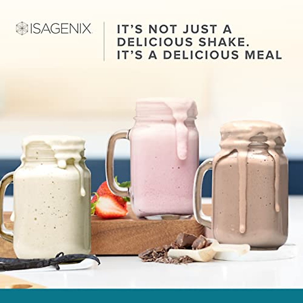 Isagenix IsaLean Shake - Meal Replacement Protein Shake Supports Healthy Weight & Muscle Growth - Protein Powder Enriched with 23 Vitamins - Creamy Dutch Chocolate, 30.1 Oz (14 Servings)