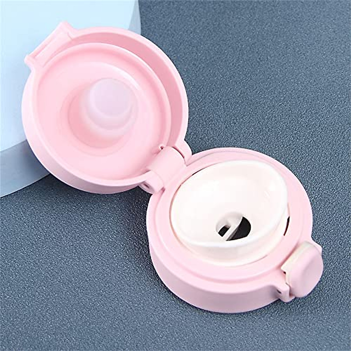 Stainless steel vacuum insulation Cup lovely pea cup student Mini bouncing cup (420ml, Beige)