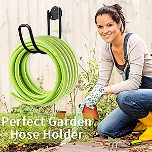 Hose Holder Wall Mount - Heavy-Duty Garden Water Hose Hanger Outdoor, Durable Hand-Forged Hose Rack Hook Mount for Expandable Hose (1, 14CM)
