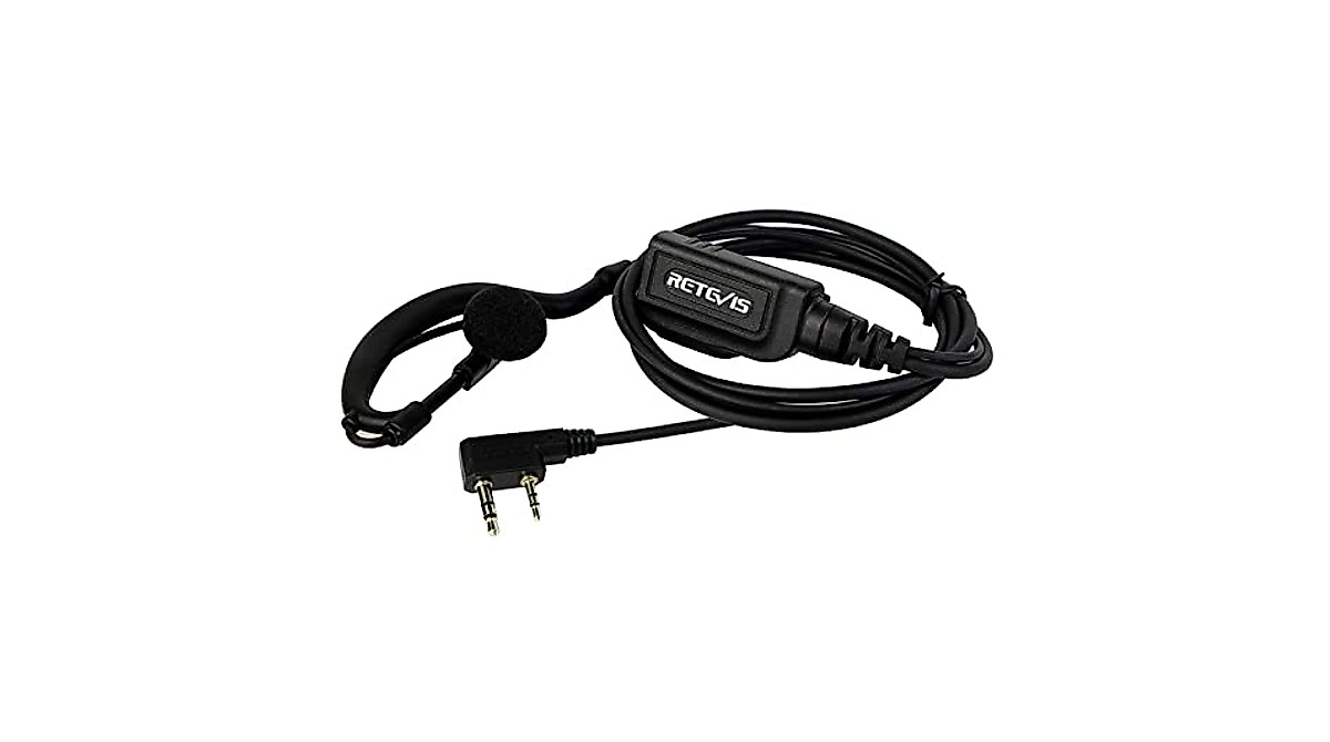 Retevis RT1 Earhook Walkie Talkie Earpiece 2-Pack | 2-Pin C-Type