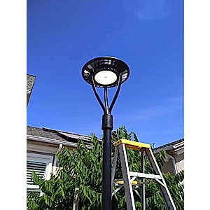 OPENLUX Led Post Top Light 80W DLC ETL Listed 11,200Lm 5000K Daylight IP65 Waterproof LED Post Top Outdoor Circular Area Pole Light [350W Equivalent] for Garden Yard Street Lighting