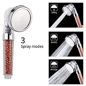 Shower Head High Pressure Filter Filtration Handheld Showerheads with Hose and Bracket,Water Saving 3 Mode Function Shower Heads for Dry Hair & Skin
