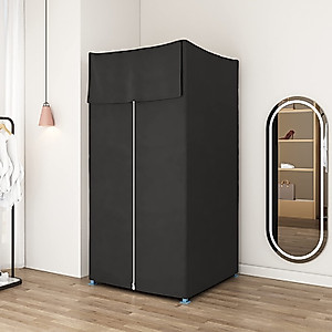 AMSXNOO Portable Clothing Store Fitting Room, Mobile Foldable Changing Room Dressing Room with Shading Curtain and Hook Up, Temporary Locker Room for Boutiques Office Mall, Installation-Free