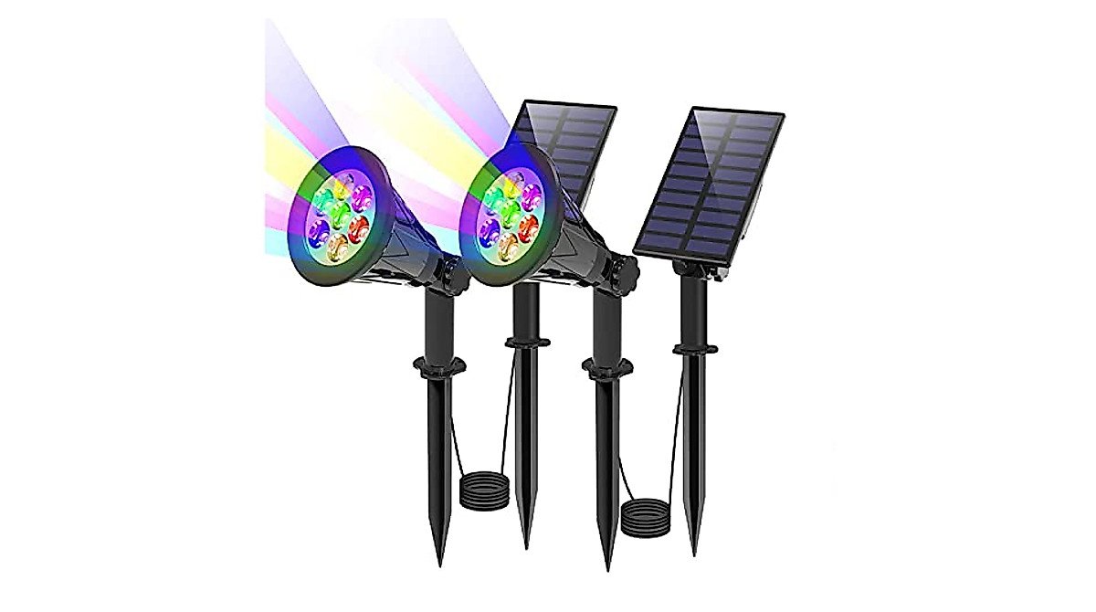 T-Sun Color Changing Solar Spotlights | Auto Garden Lights