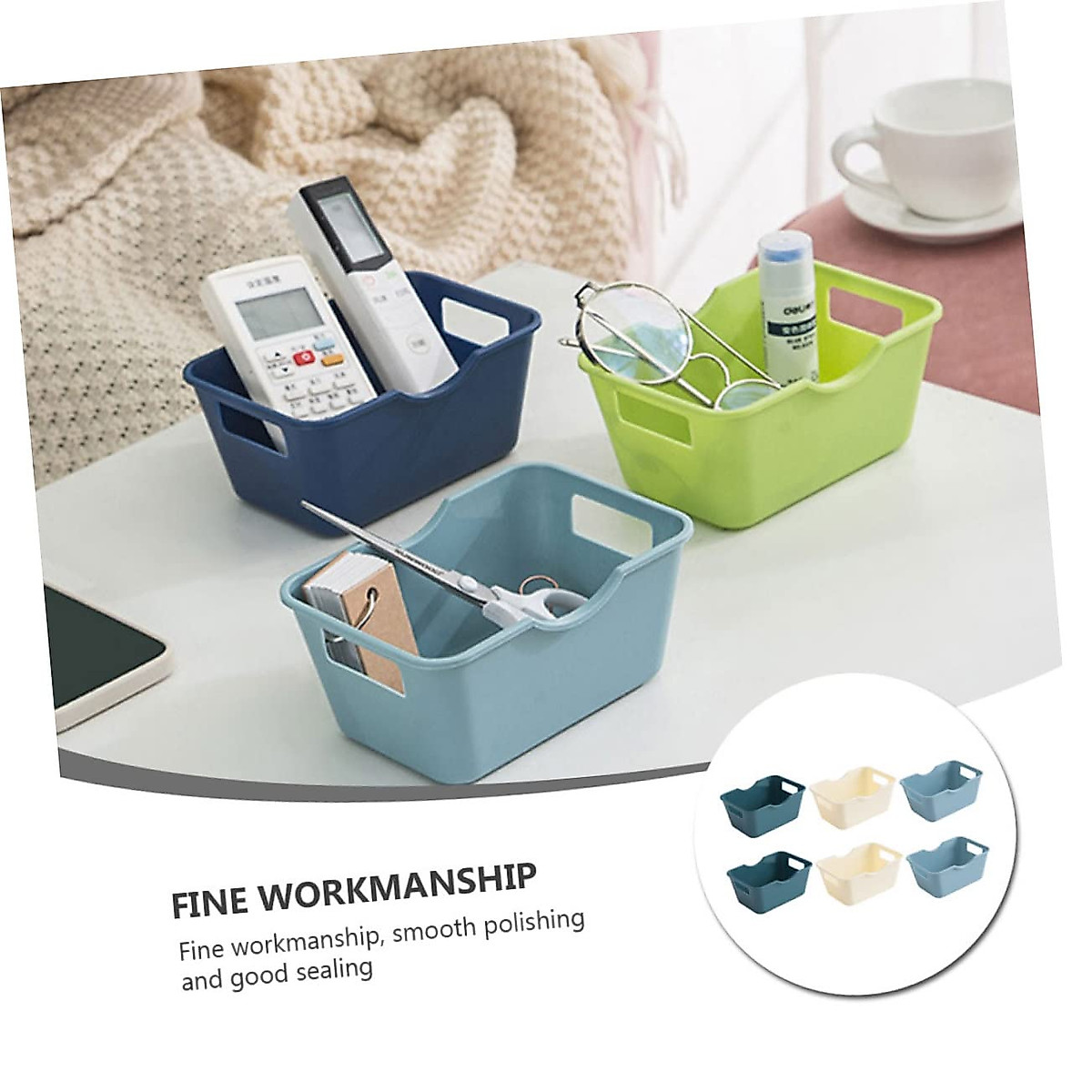 FRCOLOR Plastic Storage Basket 6pcs Box Storage Box Desktop Finishing Tray Pp Mini Plastic Storage Baskets