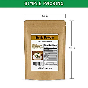 CCnature Stevia Powder Extract Natural Sweetener Zero Calorie Sugar Substitute 4oz