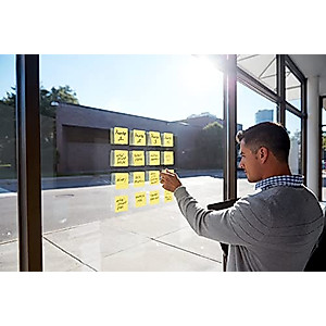 Post-it Super Sticky Notes, 3x3 in, 10 Pads, 2x the Sticking Power, Canary Yellow, Recyclable (654-10SSCY)