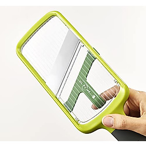 Joseph Joseph Multi Hand-held Mandoline Slicer with Food Grip and Adjustable Blades Dishwasher Safe, One-size, Green