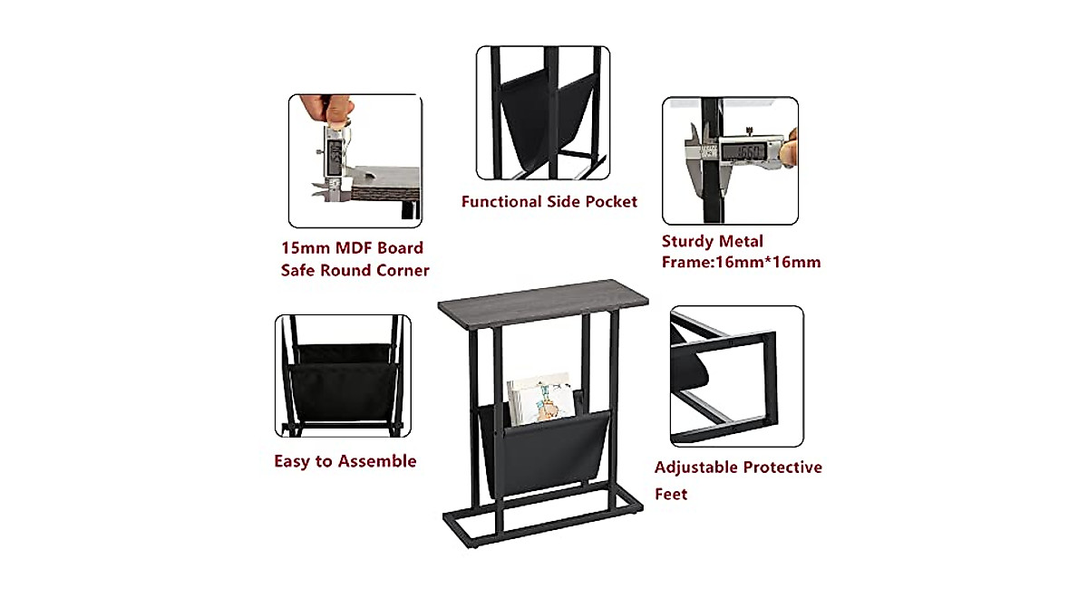 Compact Grey Side Table for Small Spaces | Yusong