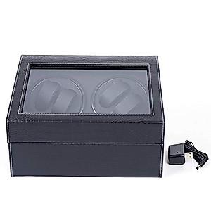 WANLECY 4+6 Watch Winder, Luxury Automatic 2 Motor Watch Winder Crocodile Pattern Display Case Storage Super Quiet for Lady and Men