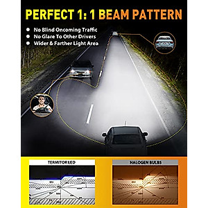 Fahren 2023 Upgraded H4/9003/HB2 LED Headlight Bulb, 30000LM 800% Ultra Brightness, 6500K Cool White, Wireless 1:1 Halogen Size, Hi/Lo Dual Beam, Plug and Play, Pack of 2