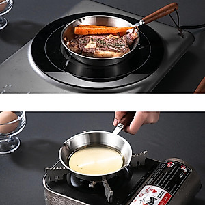 BinaryABC Stainless Steel Frying Pan Mini Pancake Pan Single Egg Frying Pan Mini Skillet