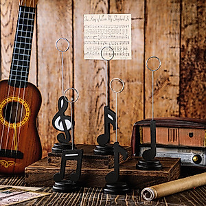 RattanView 5 Pcs Musical Note Photo Balloon Holder Table Number Holders Place Card Holder Photo Clips Holder Table Decoration for Home Picture Themed Party Birthday Wedding Gifts Arts