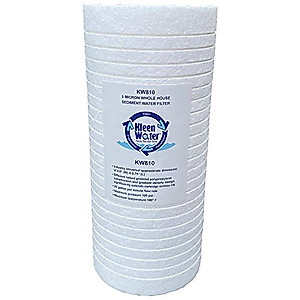 KleenWater KW810 Replacement Water Filter Cartridges, Compatible with Aqua-Pure AP810, 5 Micron Dirt Rust Sediment Whole House Filters, Set of 6